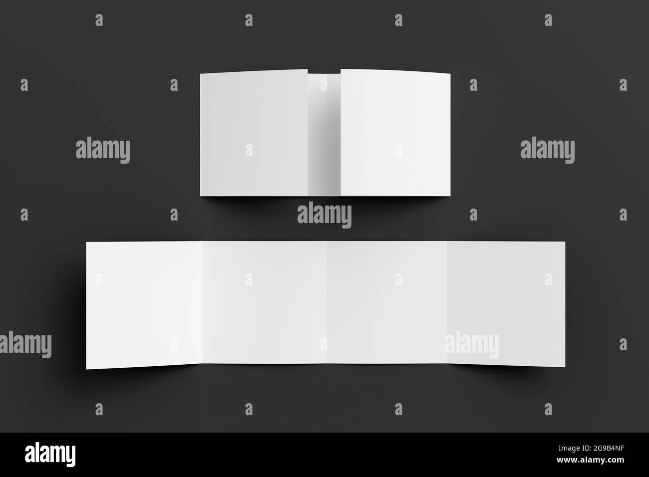 Square double gate fold brochure. Four panels, eight pages blank ...