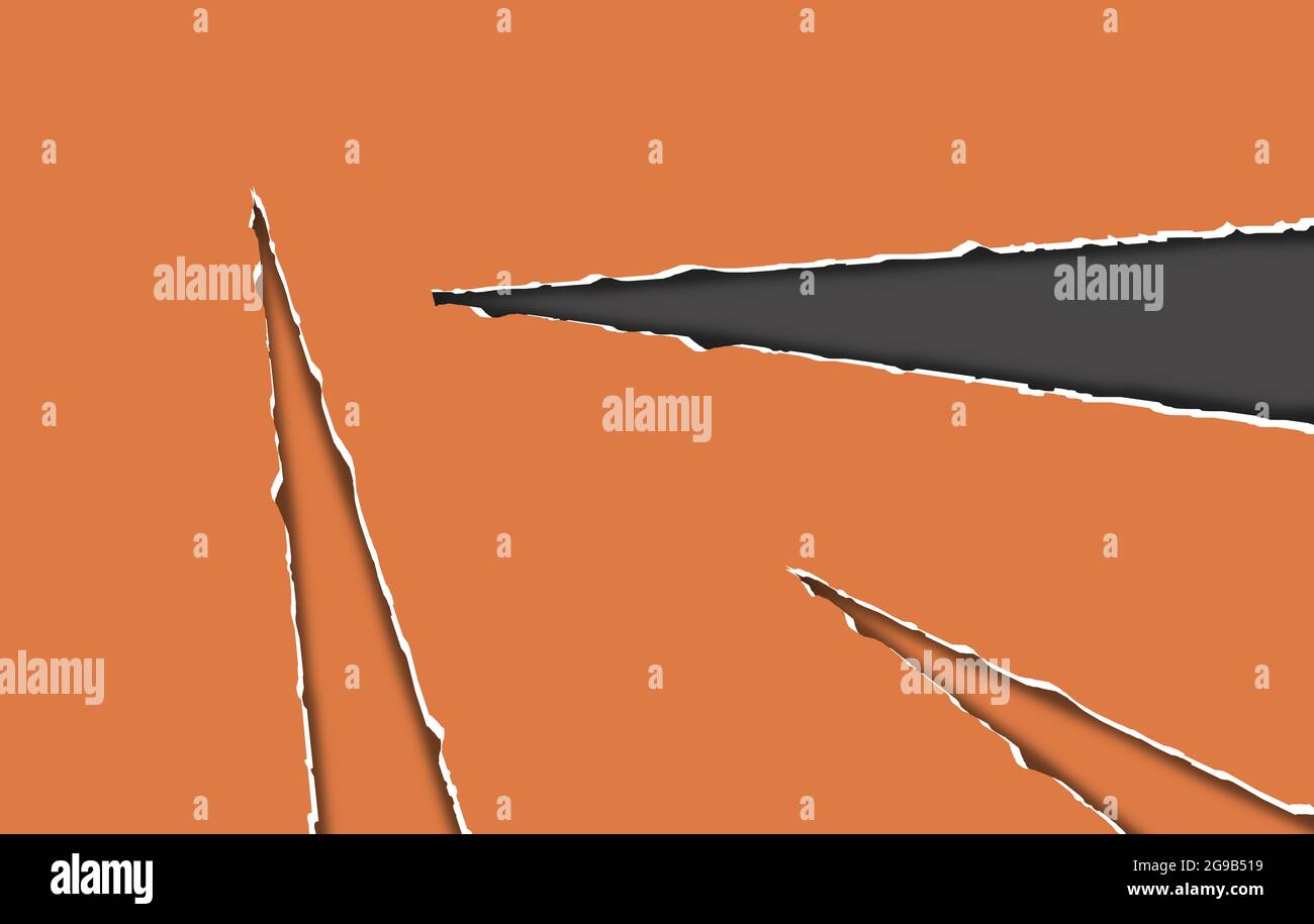 Ripped Orange Paper Sheet Design Illustration Concept Stock Photo - Alamy