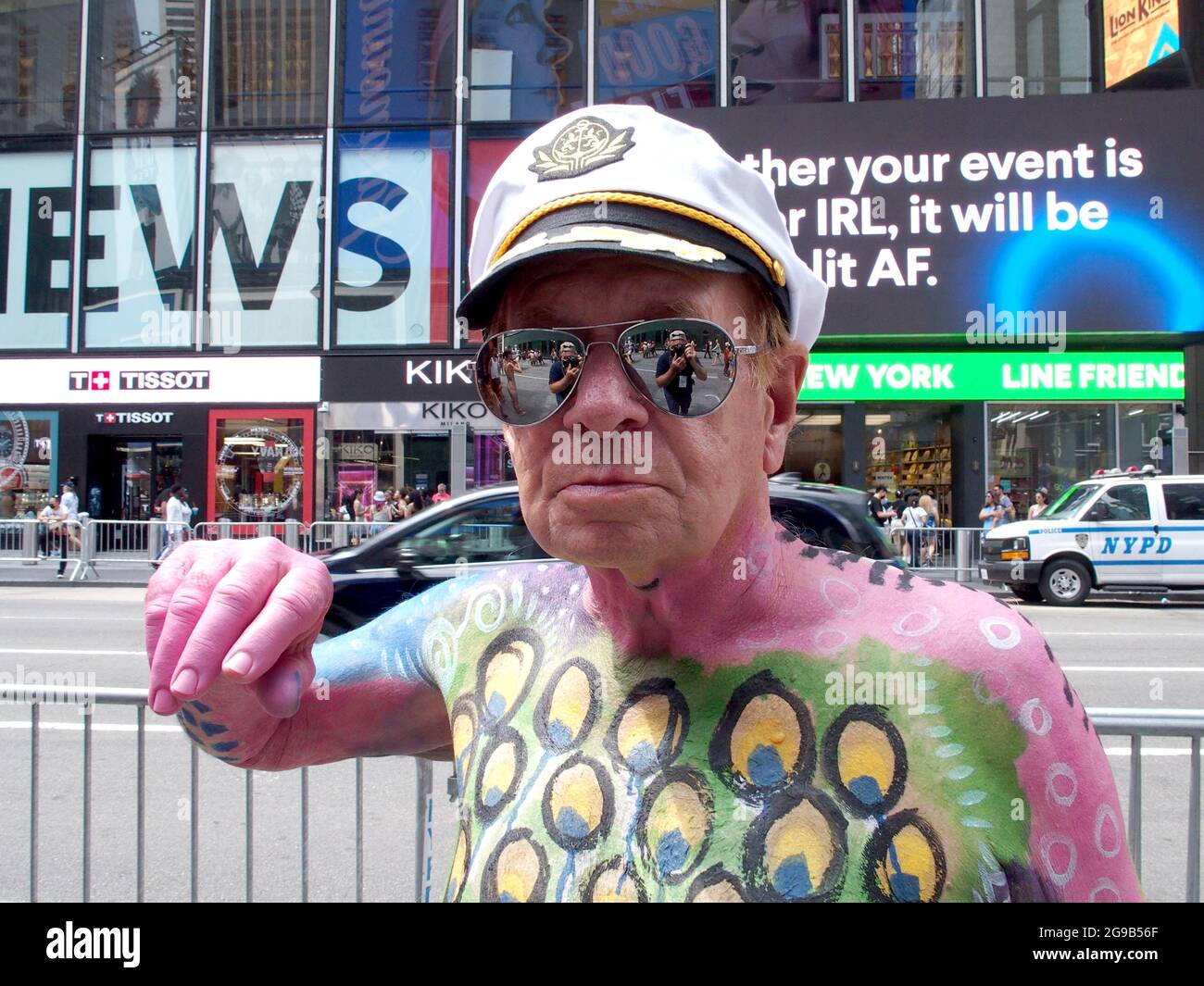 July 24, 2021, New York, New York, USA: Misty and Carl get body psinted ...