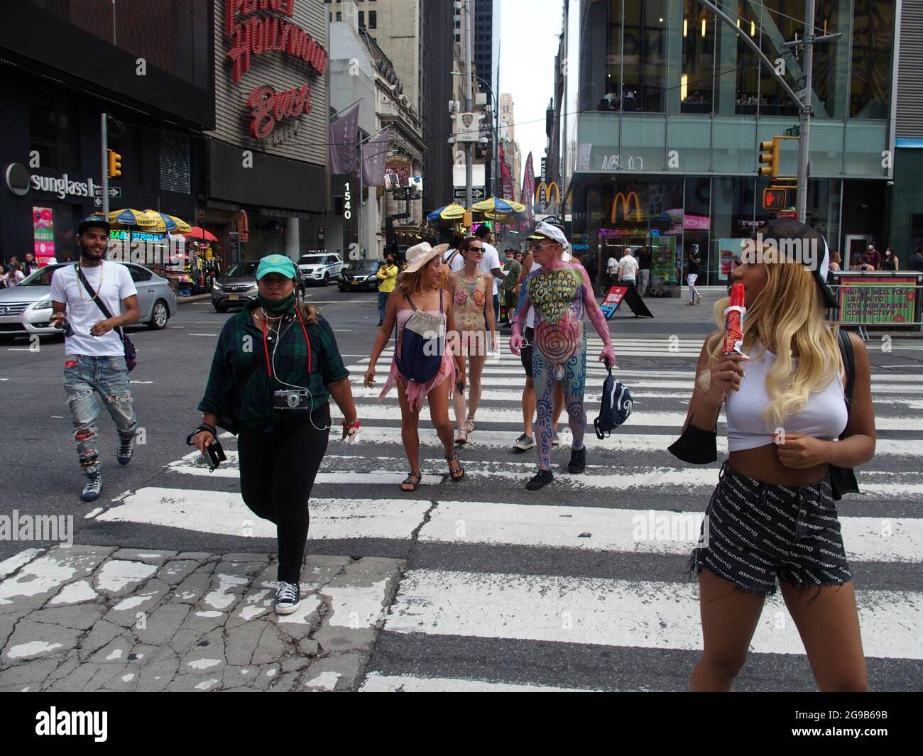 July 24, 2021, New York, New York, USA: Misty and Carl get body psinted ...