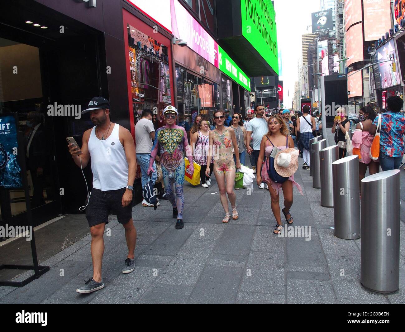 July 24, 2021, New York, New York, USA: Misty and Carl get body psinted ...