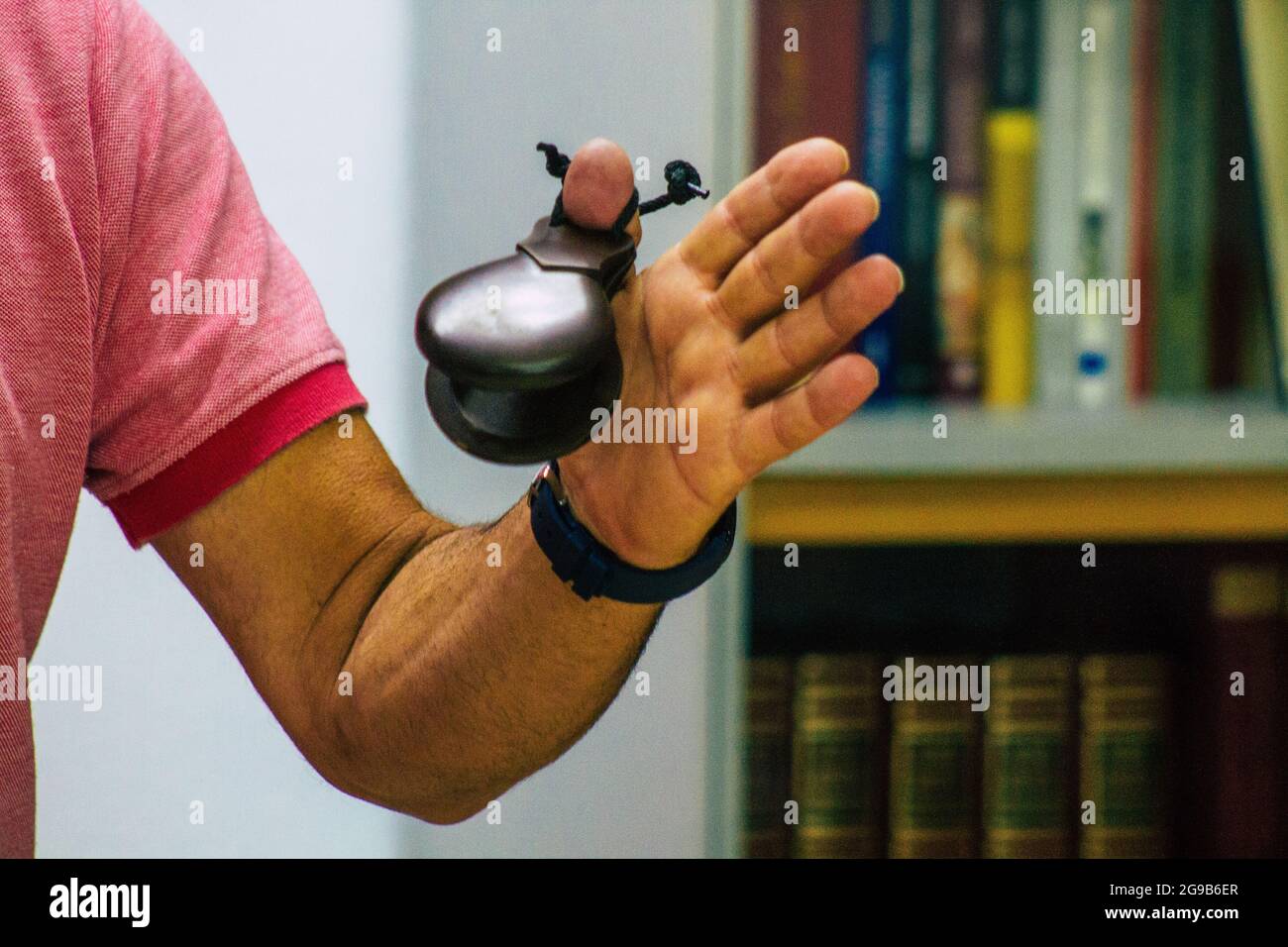 Seville Spain July 23, 2021 Closeup of the hands of castanets players ...