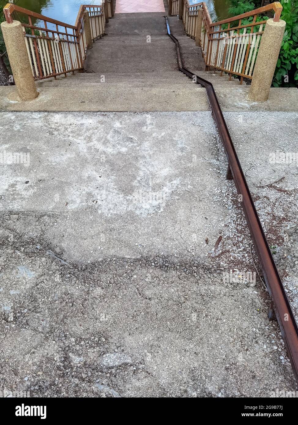 Stair-safe bike ramp along stairs. Comfortable and safe lanes for ...