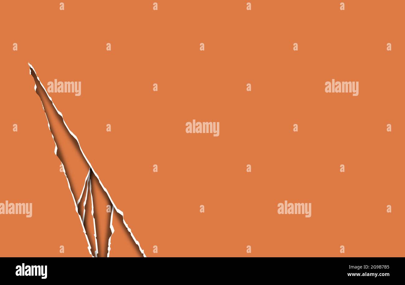 Ripped Orange Paper Sheet Hole Design Illustration Concept Stock Photo ...