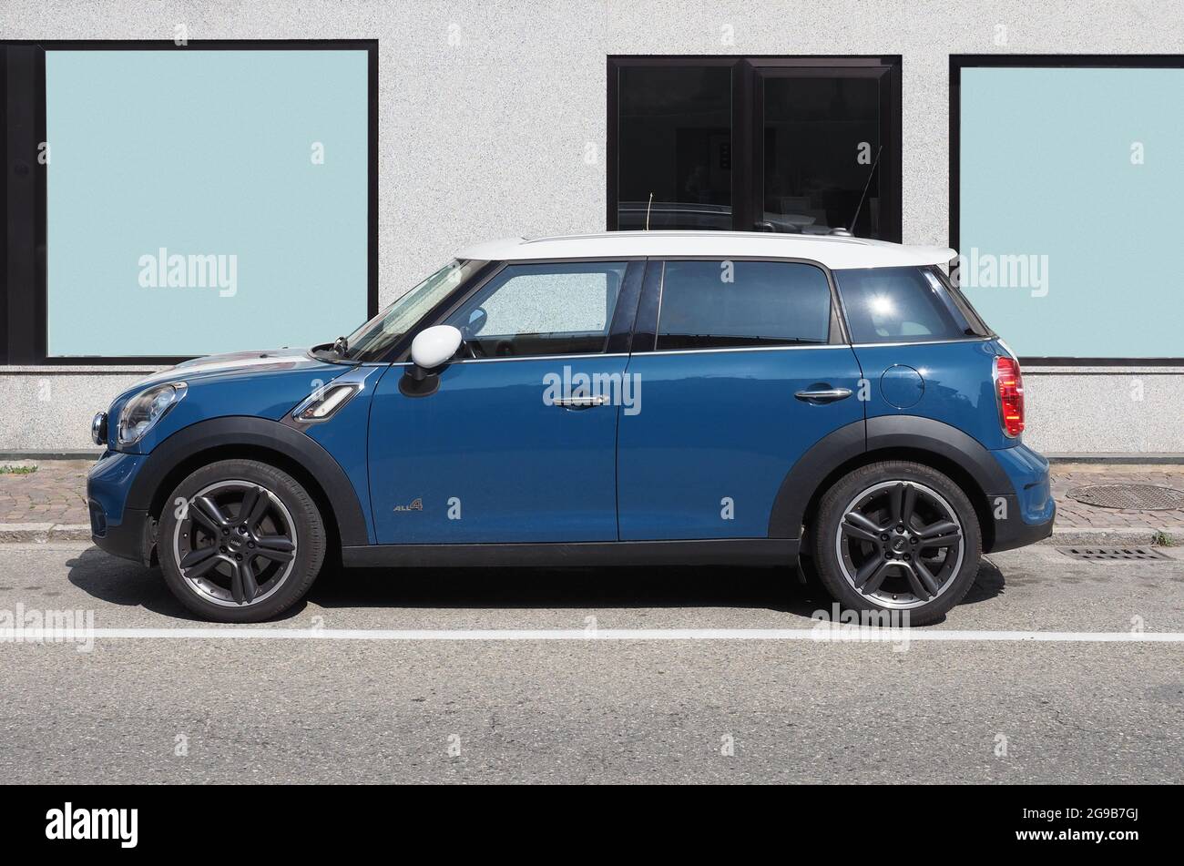 TURIN, ITALY - CIRCA JULY 2021: blue Mini car Stock Photo - Alamy