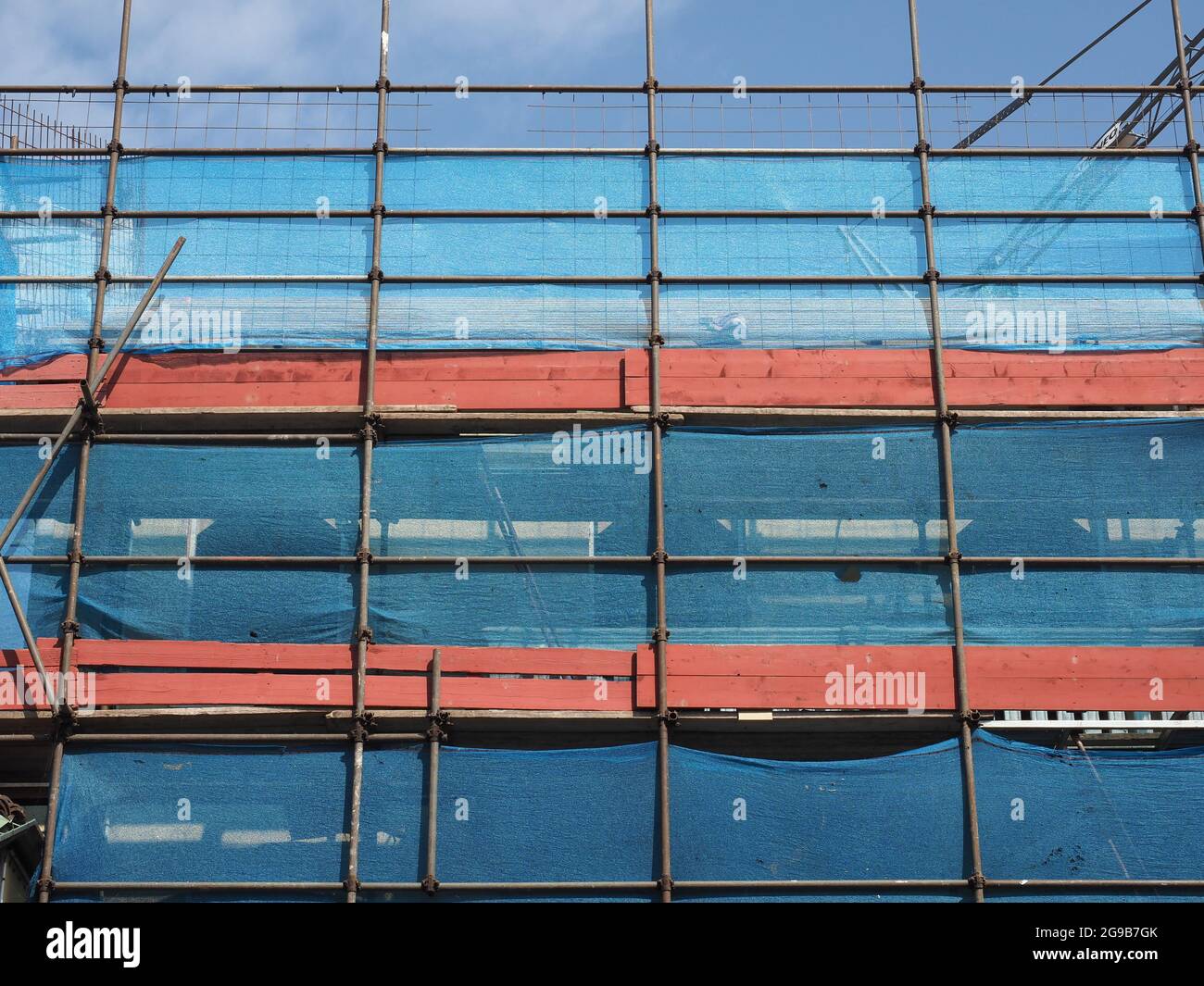 temporary scaffolding for construction works at building site Stock ...