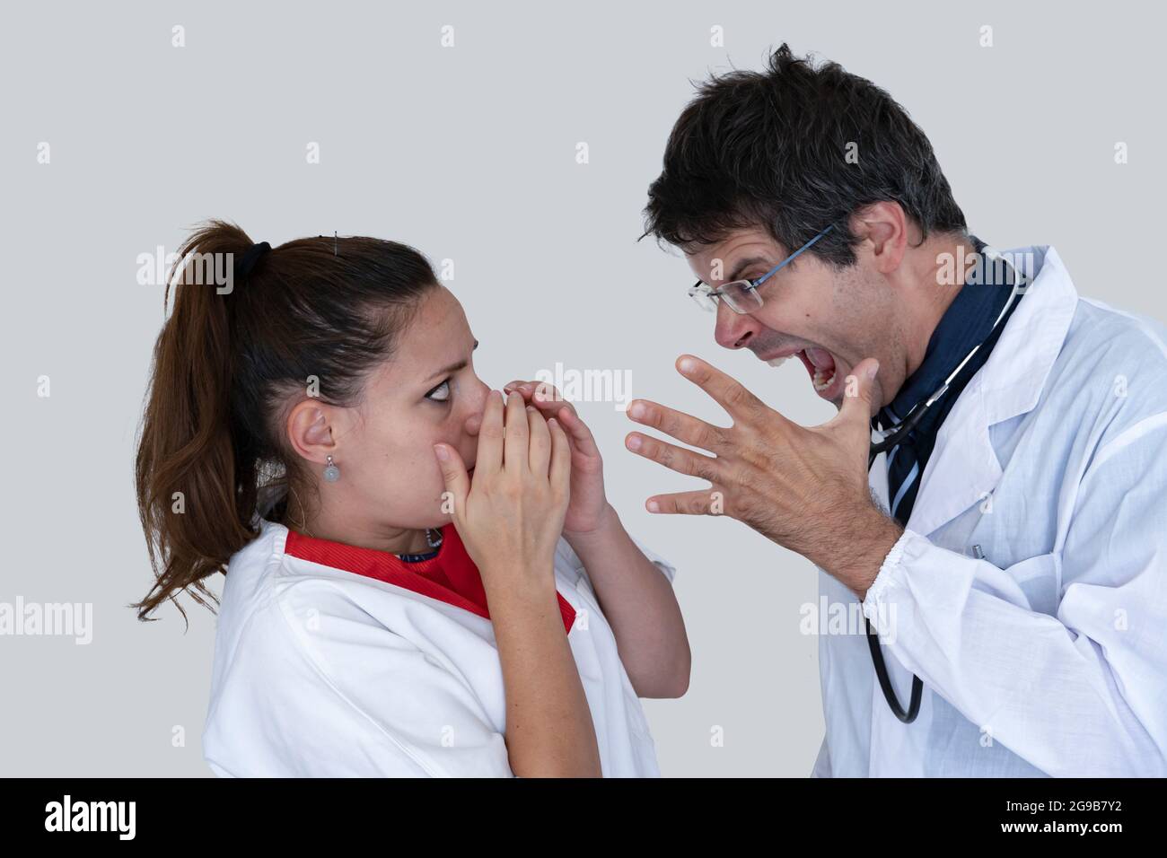 Doctor screams and yells at the poor scared and disconsolate nurse ...