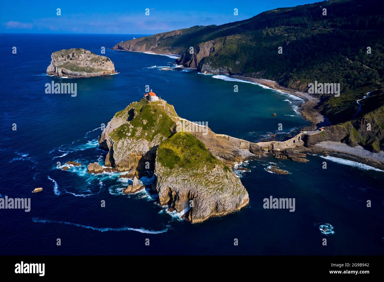 Spain, Biscay, Basque Country, Gaztelugatxe, tenth century hermitage of ...