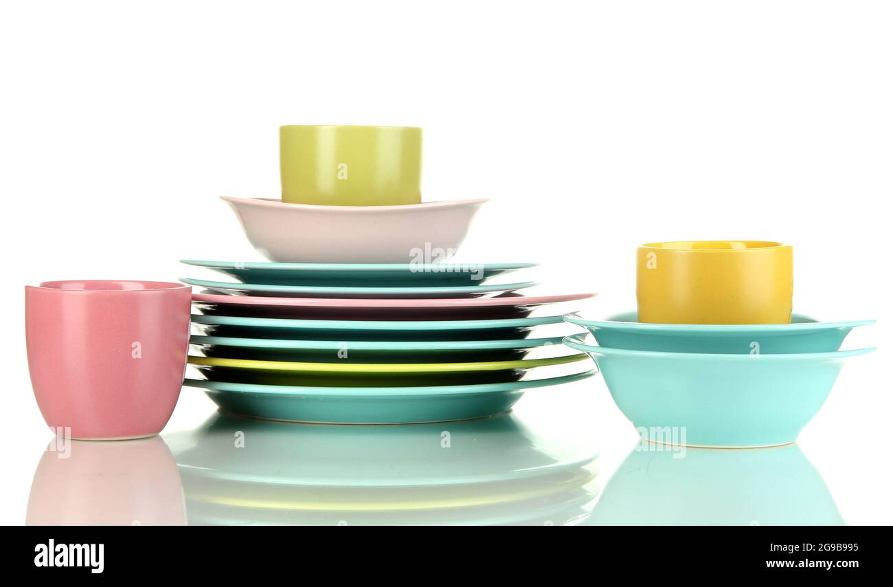 Color plates isolated on white Stock Photo - Alamy