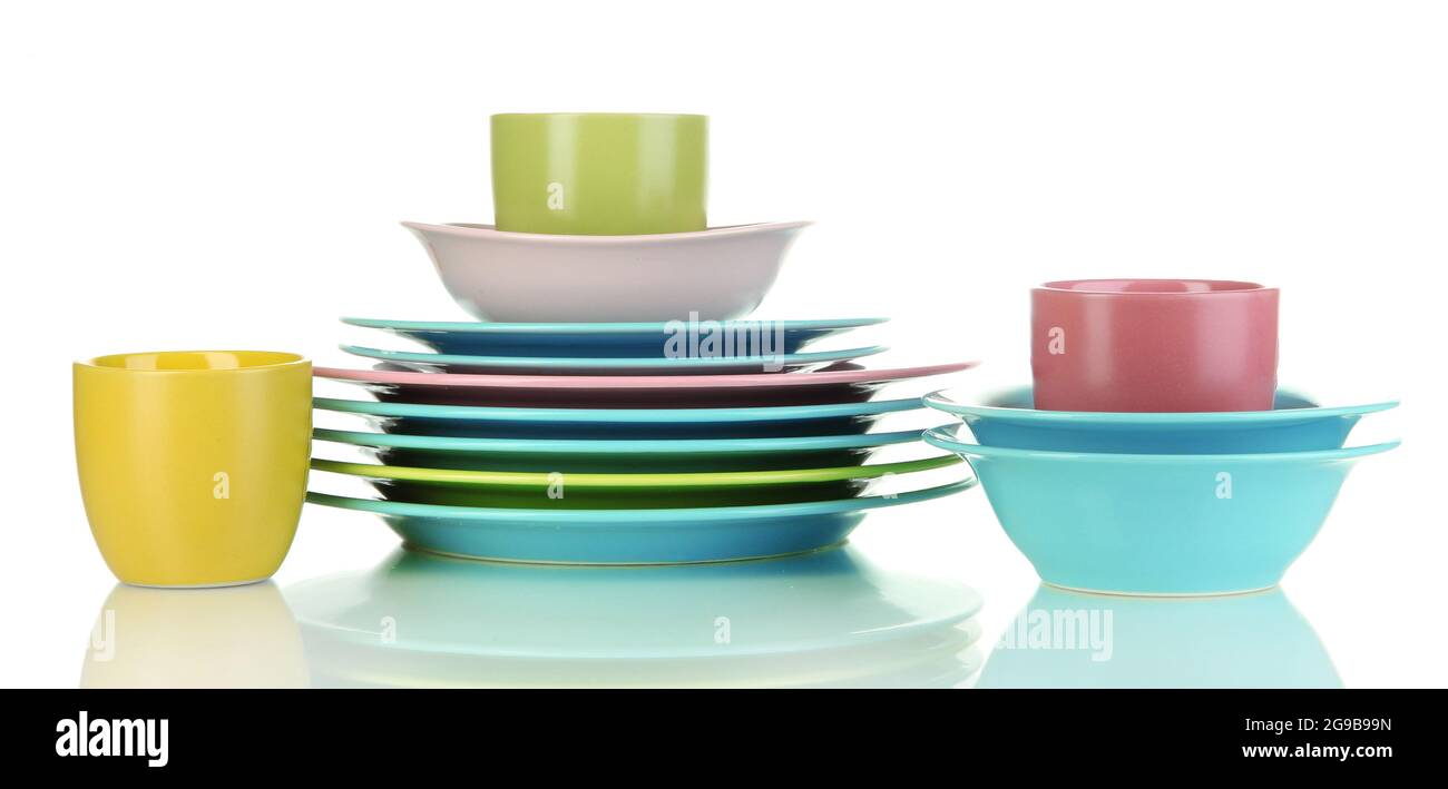 Color plates isolated on white Stock Photo - Alamy