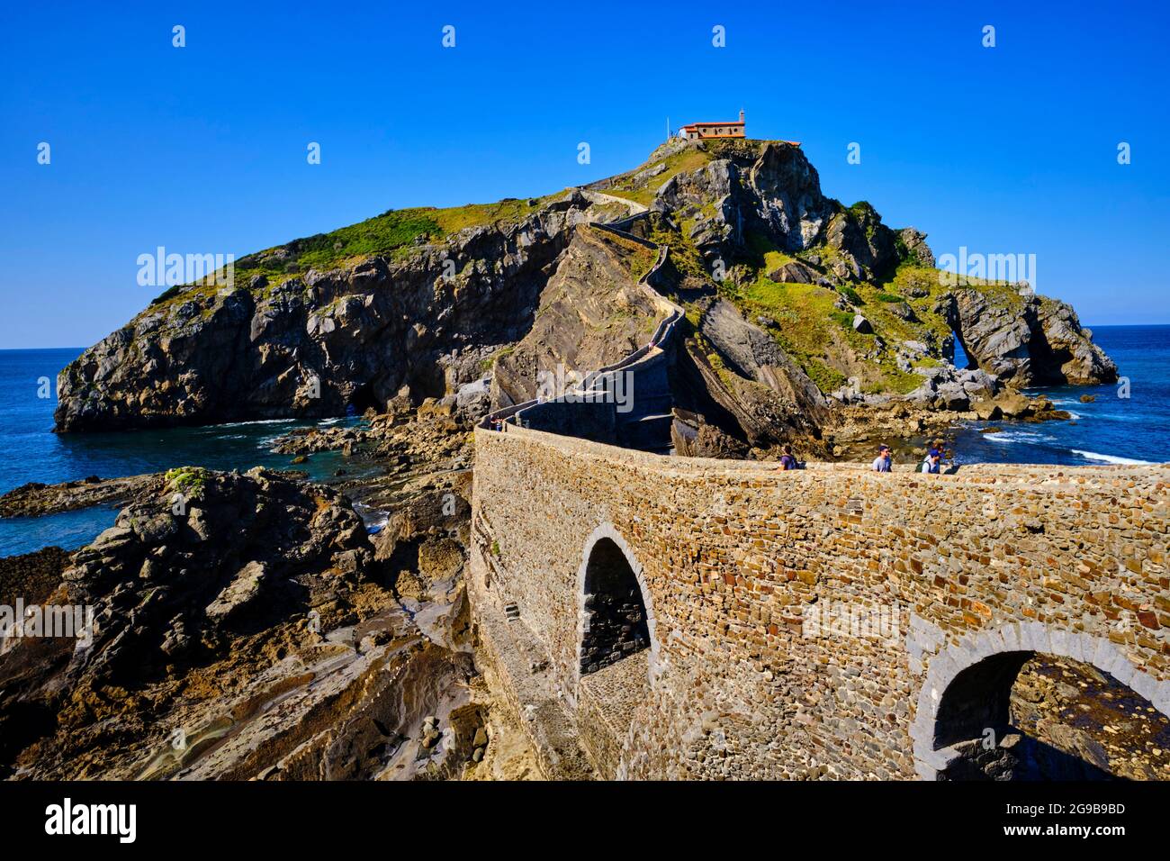 Spain, Biscay, Basque Country, Gaztelugatxe, tenth century hermitage of ...