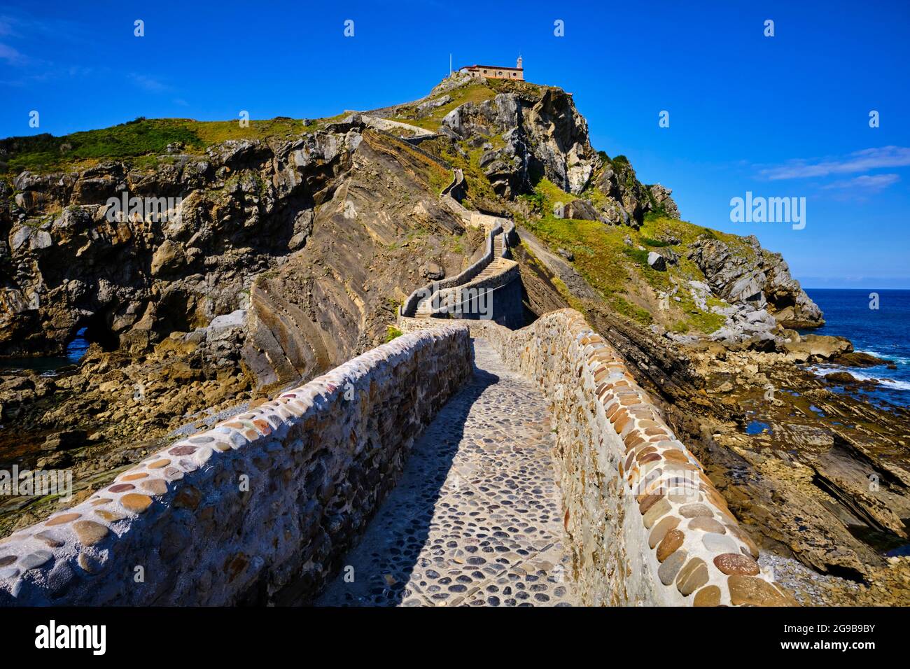 Spain, Biscay, Basque Country, Gaztelugatxe, tenth century hermitage of ...