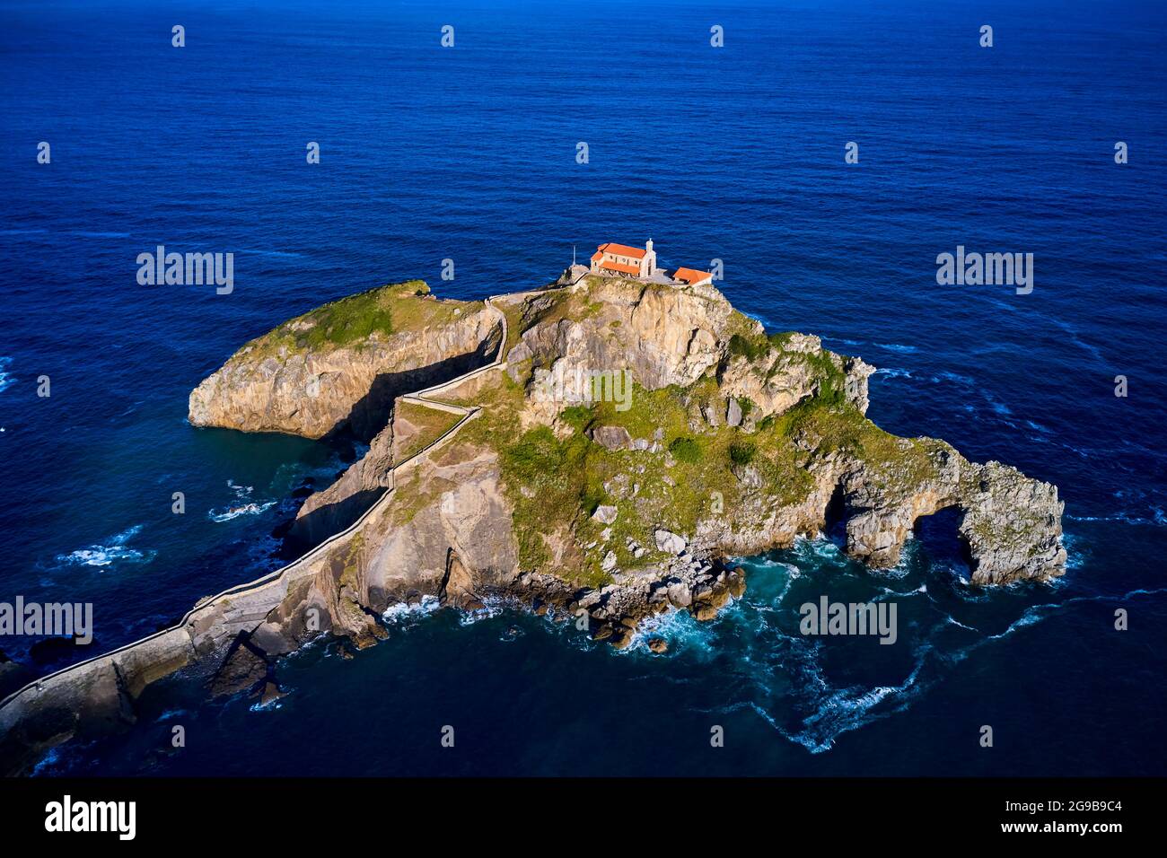 Spain, Biscay, Basque Country, Gaztelugatxe, tenth century hermitage of ...