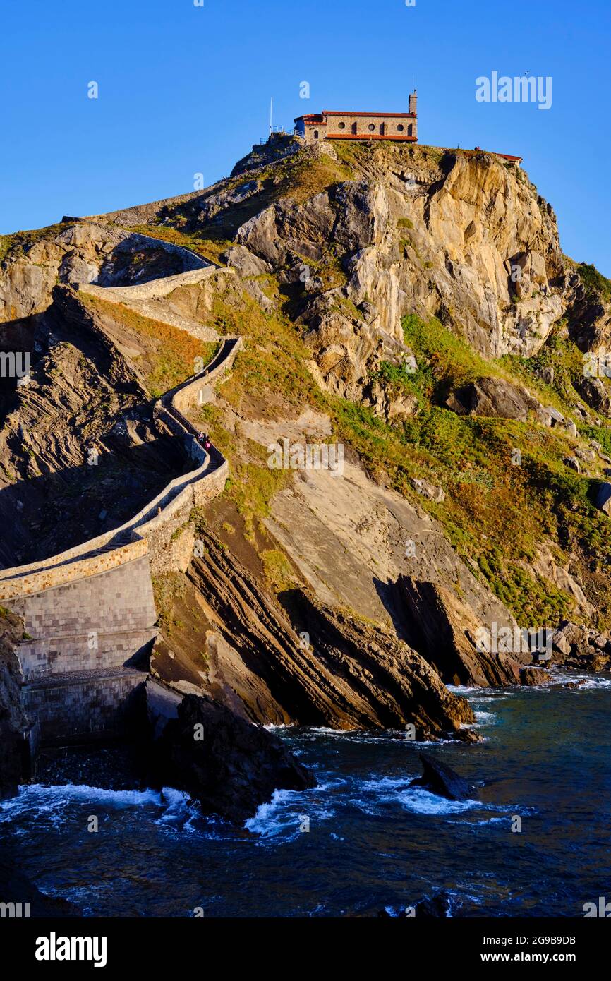 Spain, Biscay, Basque Country, Gaztelugatxe, tenth century hermitage of ...
