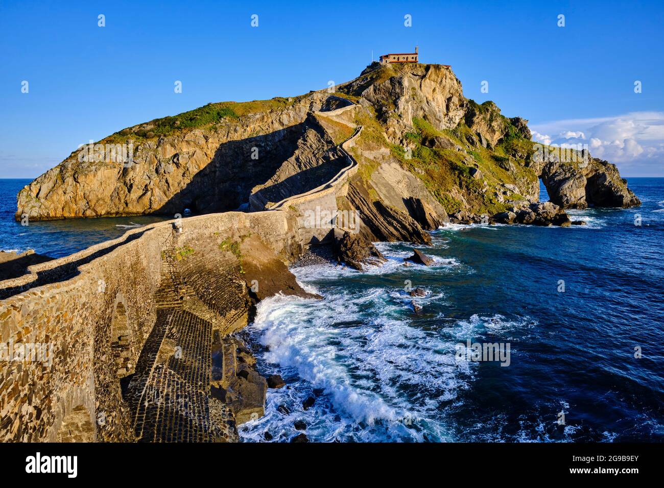 Spain, Biscay, Basque Country, Gaztelugatxe, tenth century hermitage of ...