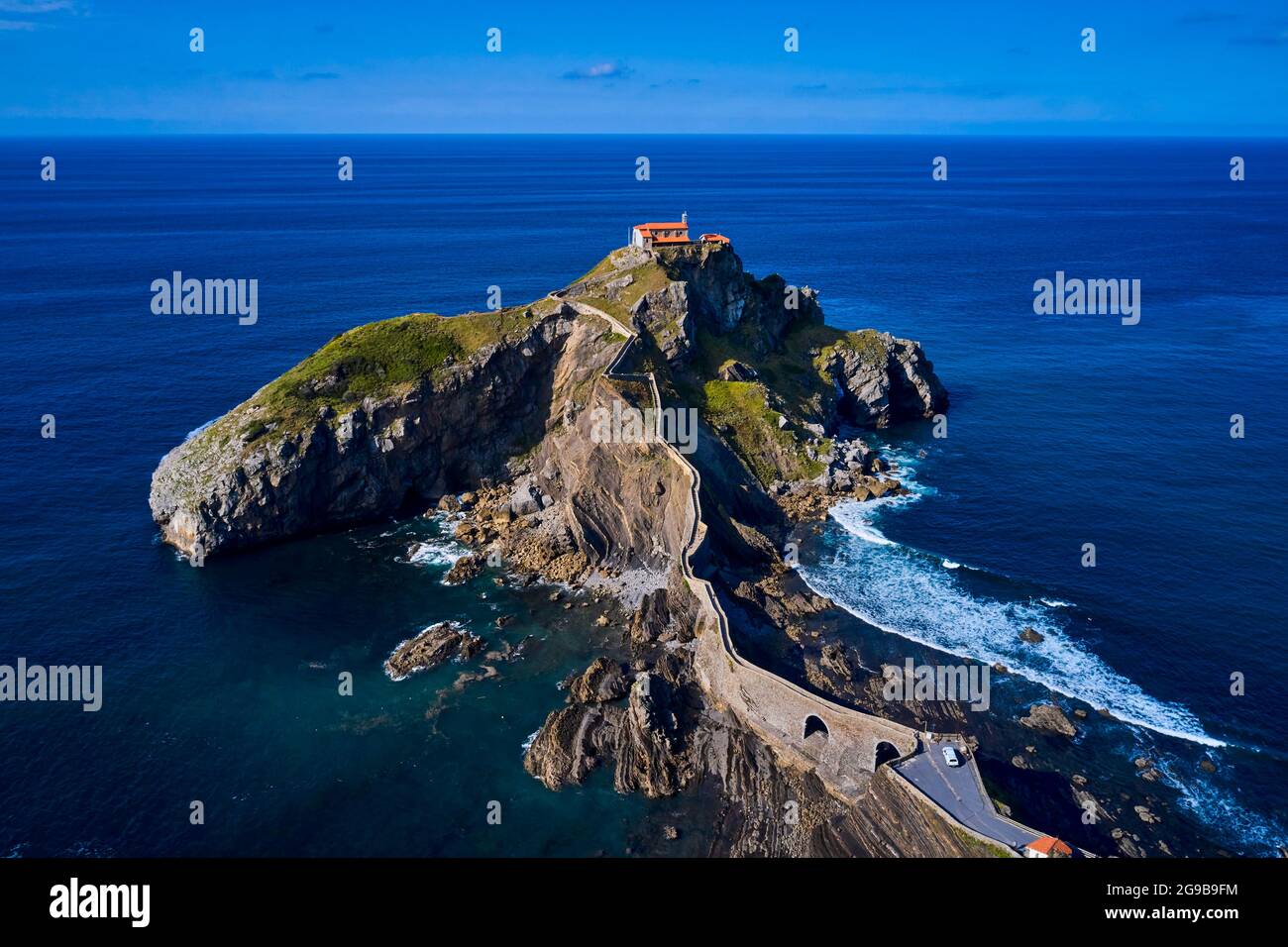 Spain, Biscay, Basque Country, Gaztelugatxe, tenth century hermitage of ...