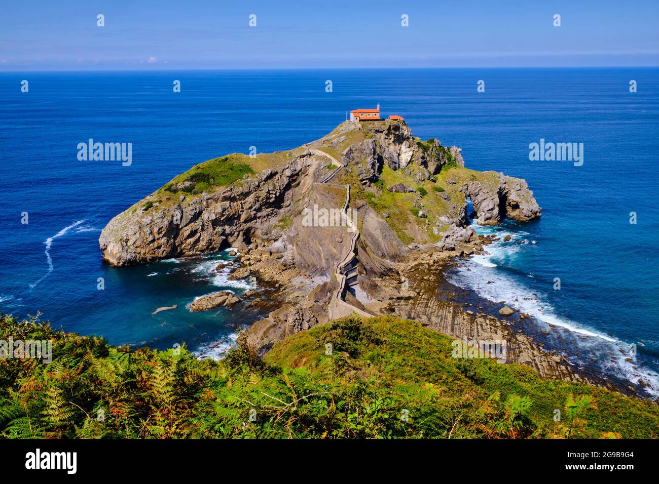 Spain, Biscay, Basque Country, Gaztelugatxe, tenth century hermitage of ...