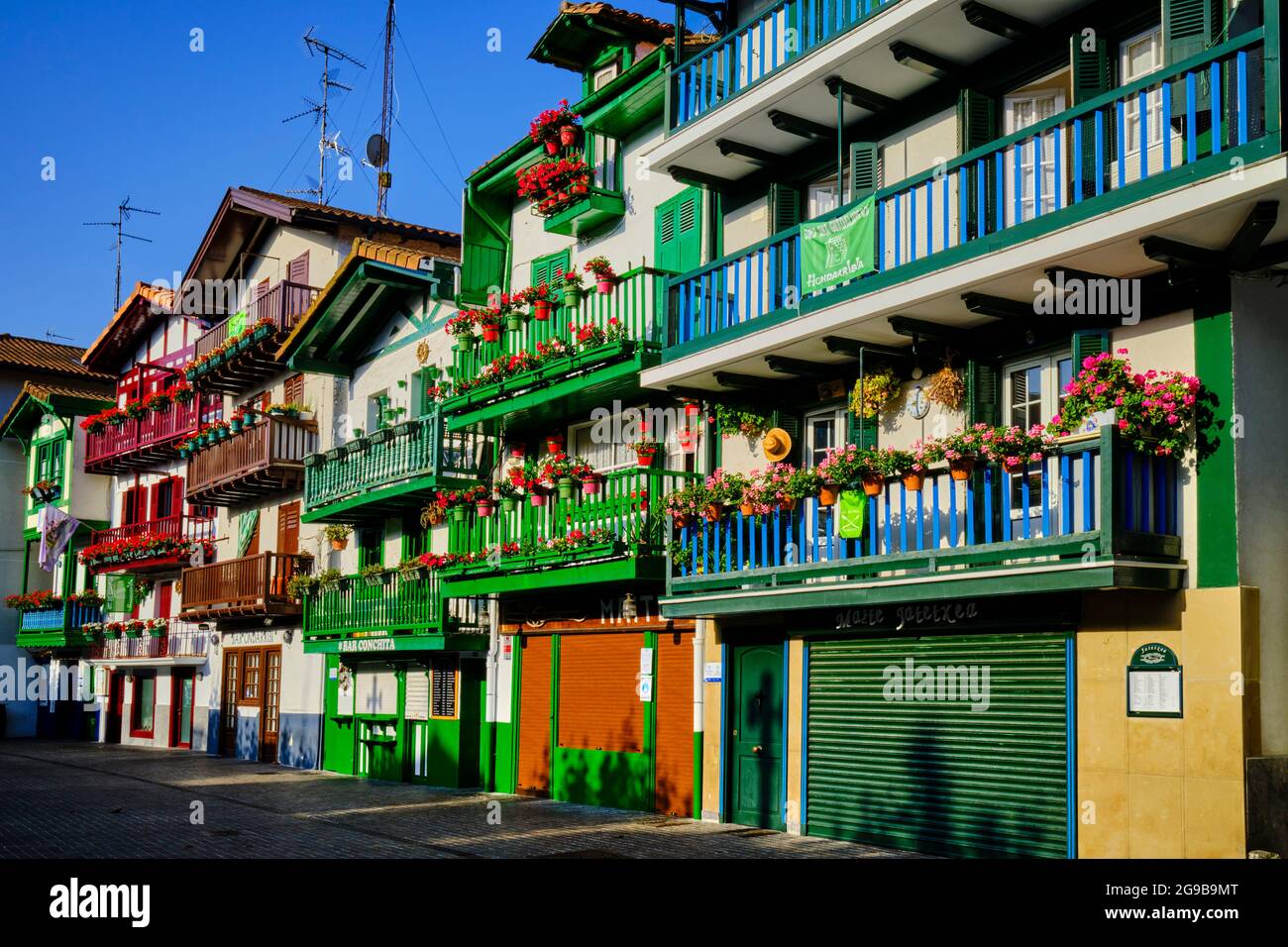 Spain, Basque Country, Guipuscoa, Hondarribia, San Pedro street Stock ...