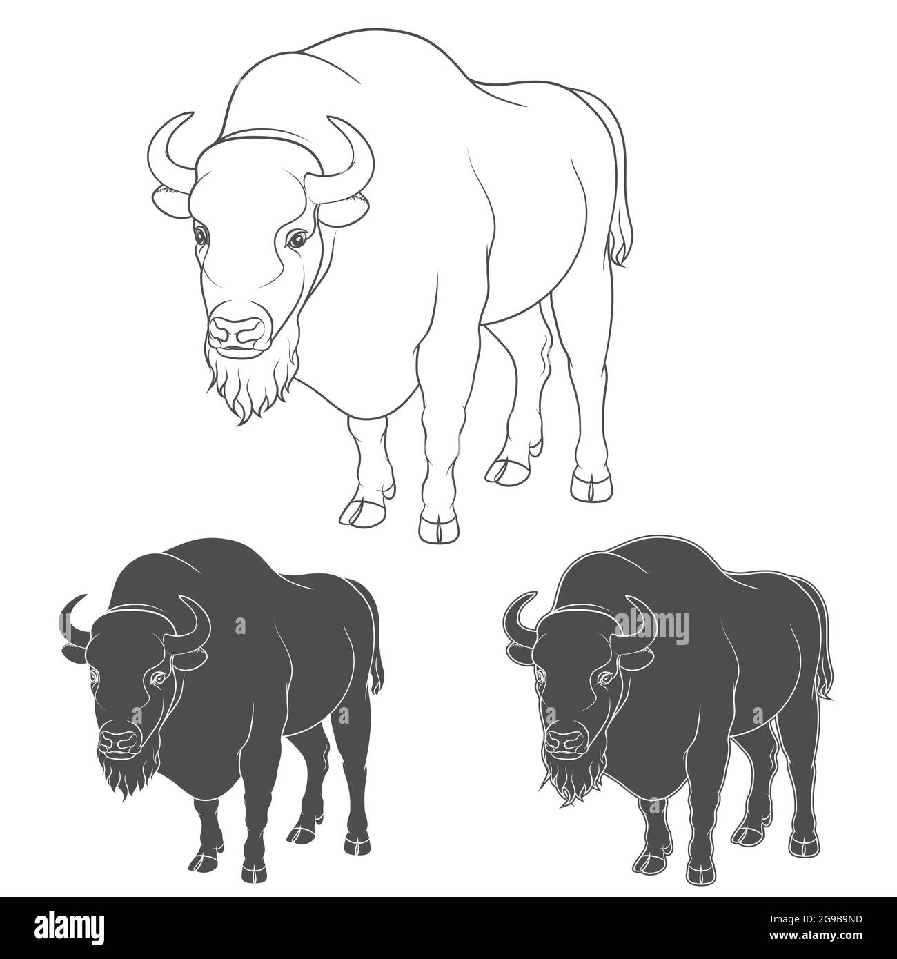 Bison silhouette vector vectors hi-res stock photography and images - Alamy