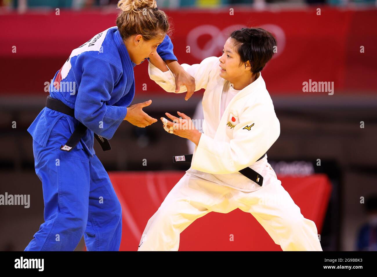 Tokyo, Japan. 25th July, 2021. (L to R) Giuffrida Odette (ITA), Uta Abe ...