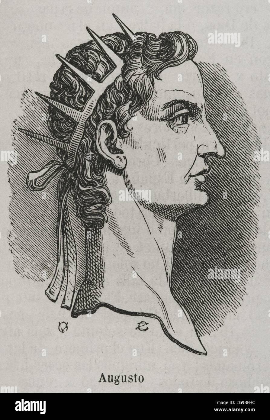 Augustus (61 BC-14 AD). First emperor of the Roman Empire. He reigned ...