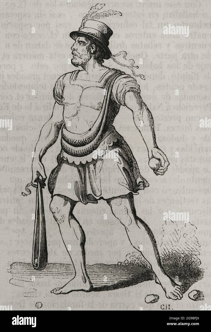 Ancient history. Balearic slingers. Mercenary warriors armed with ...