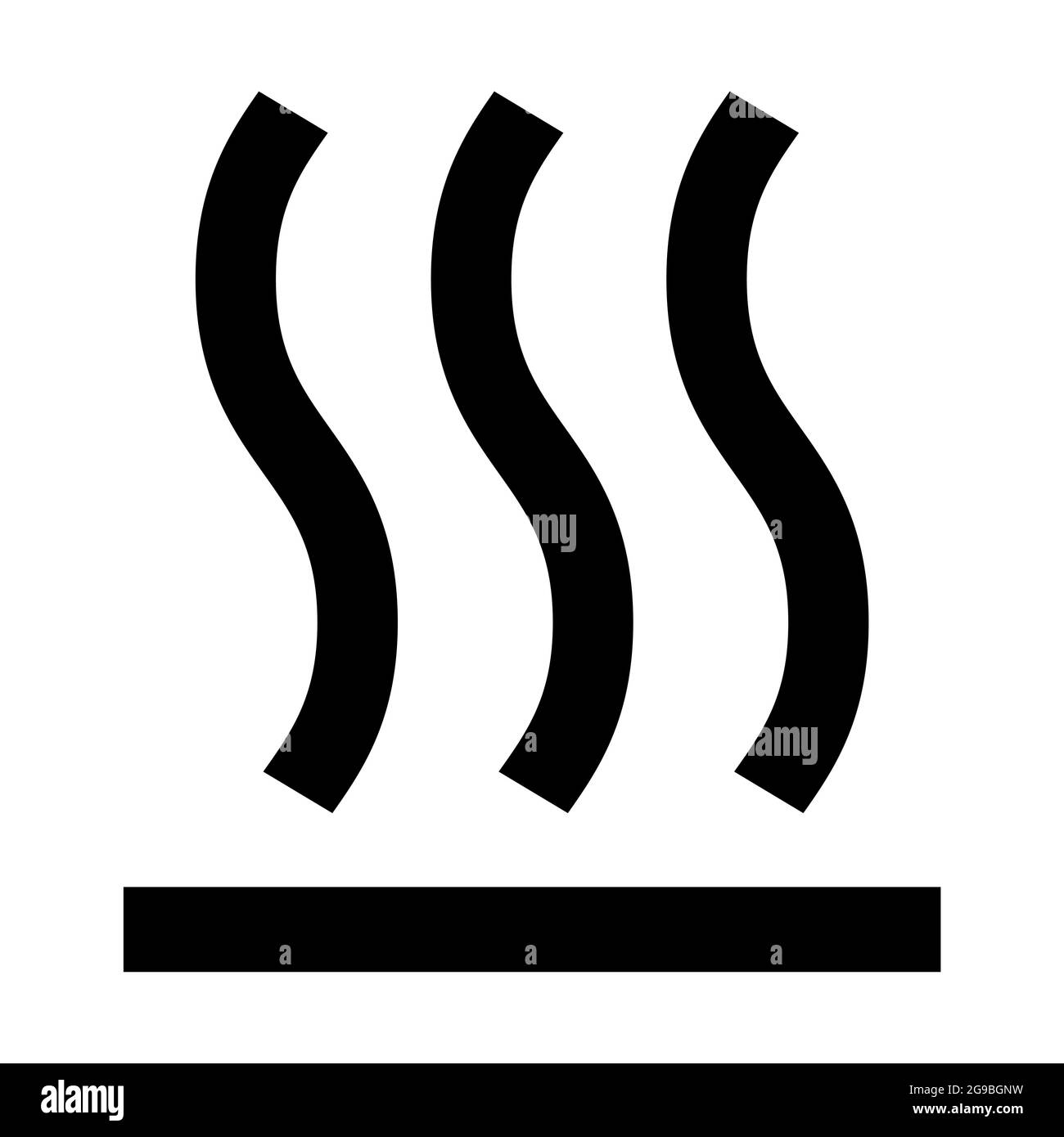 Hot surface icon, safety graphic information symbol, risk notice ...