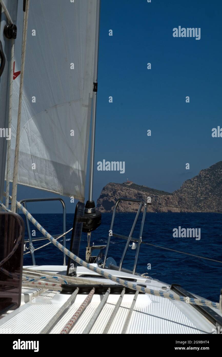 Sailing in Mallorca, Mallorca, Balearic Islands Stock Photo - Alamy