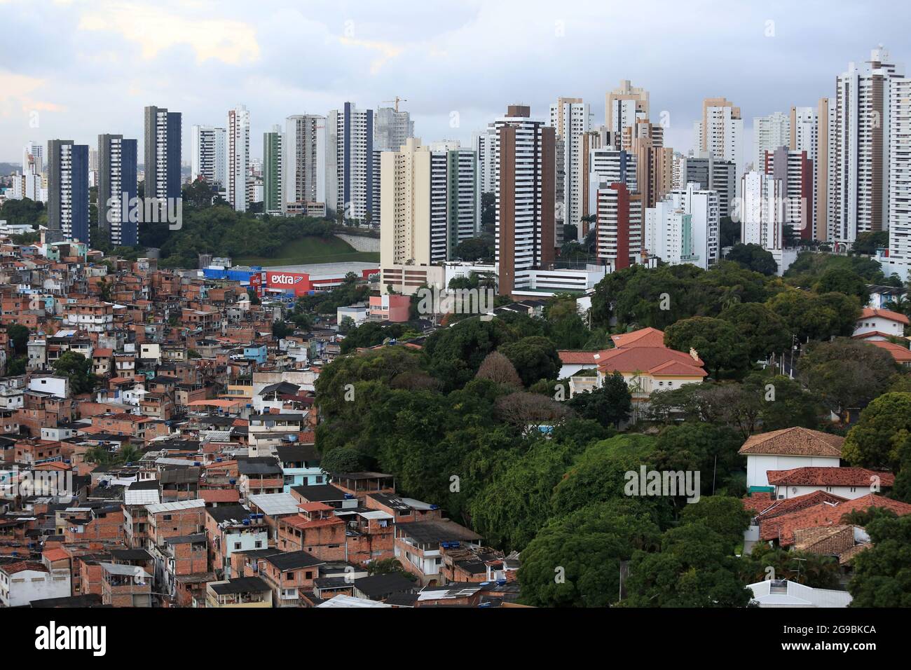 salvador, bahia, brazil - august 29, 2016: Aerial view of dwellings in ...