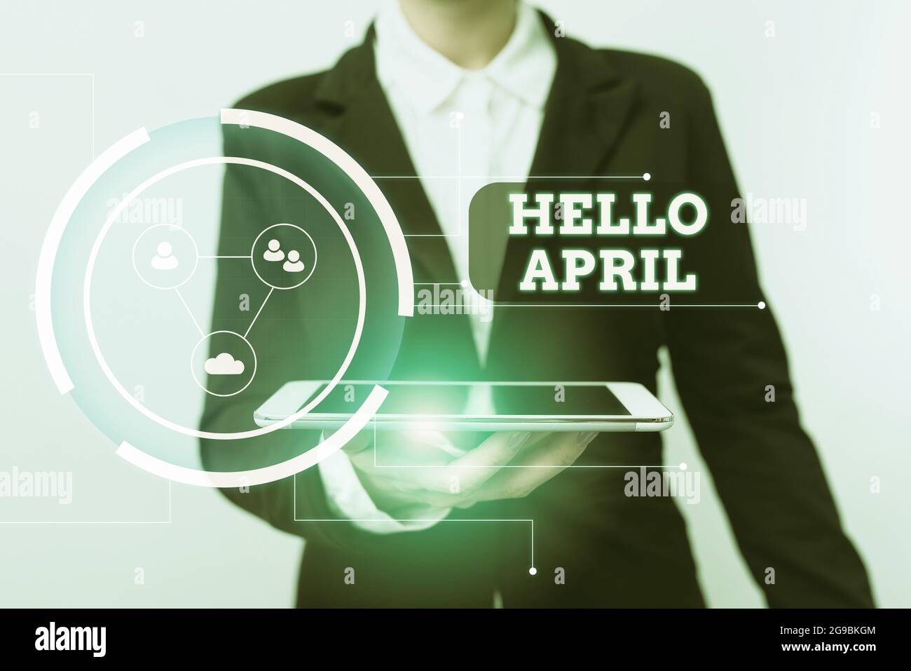 Inspiration showing sign Hello April. Internet Concept a greeting ...