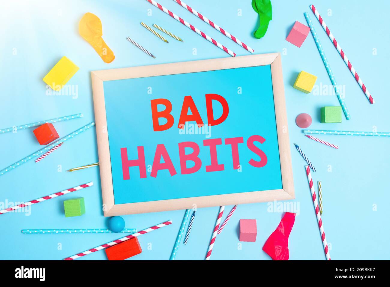 Sign displaying Bad Habits. Business idea the uncontrollable negative ...