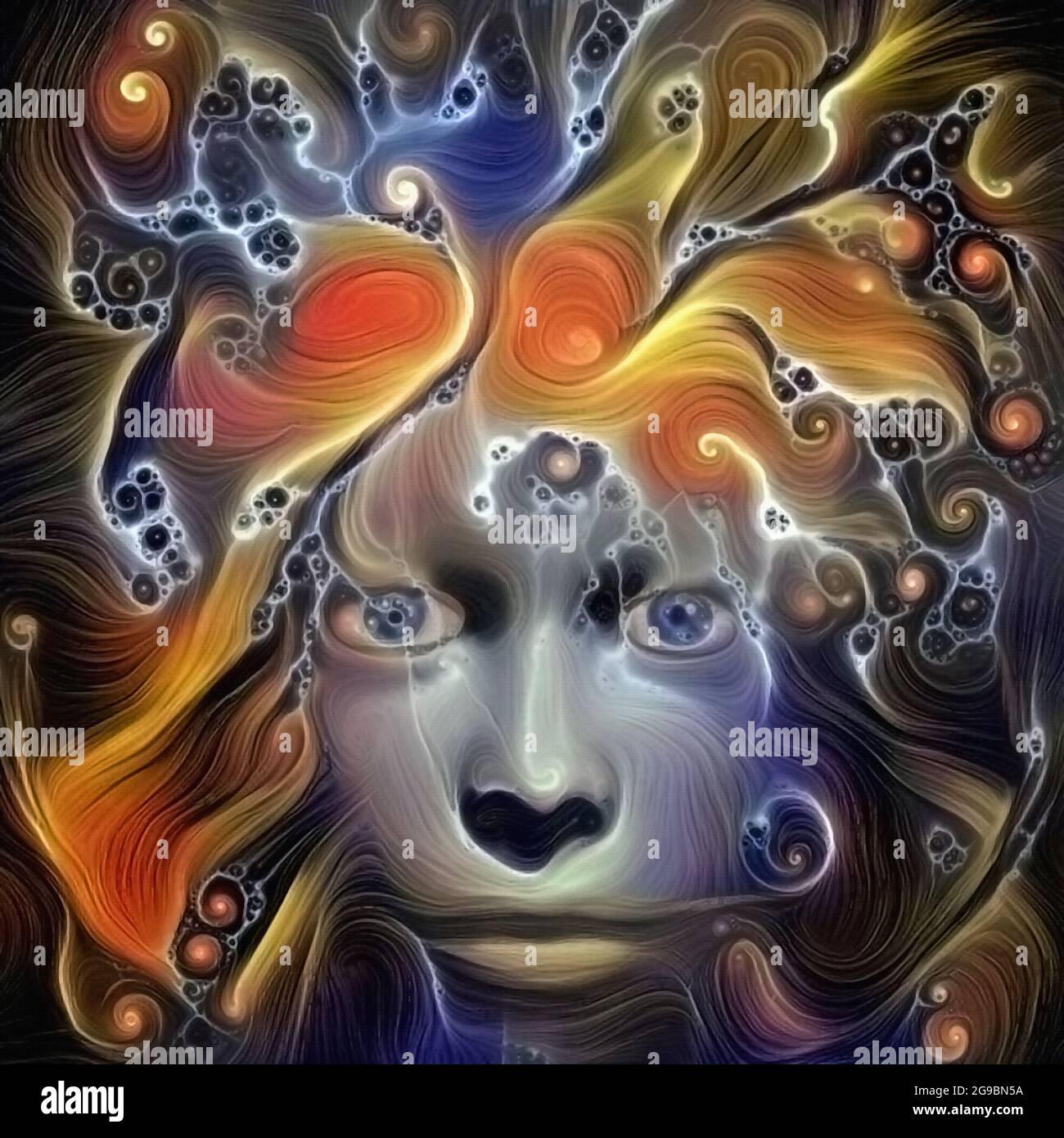 Mystic face. Abstract painting. Modern art Stock Photo - Alamy