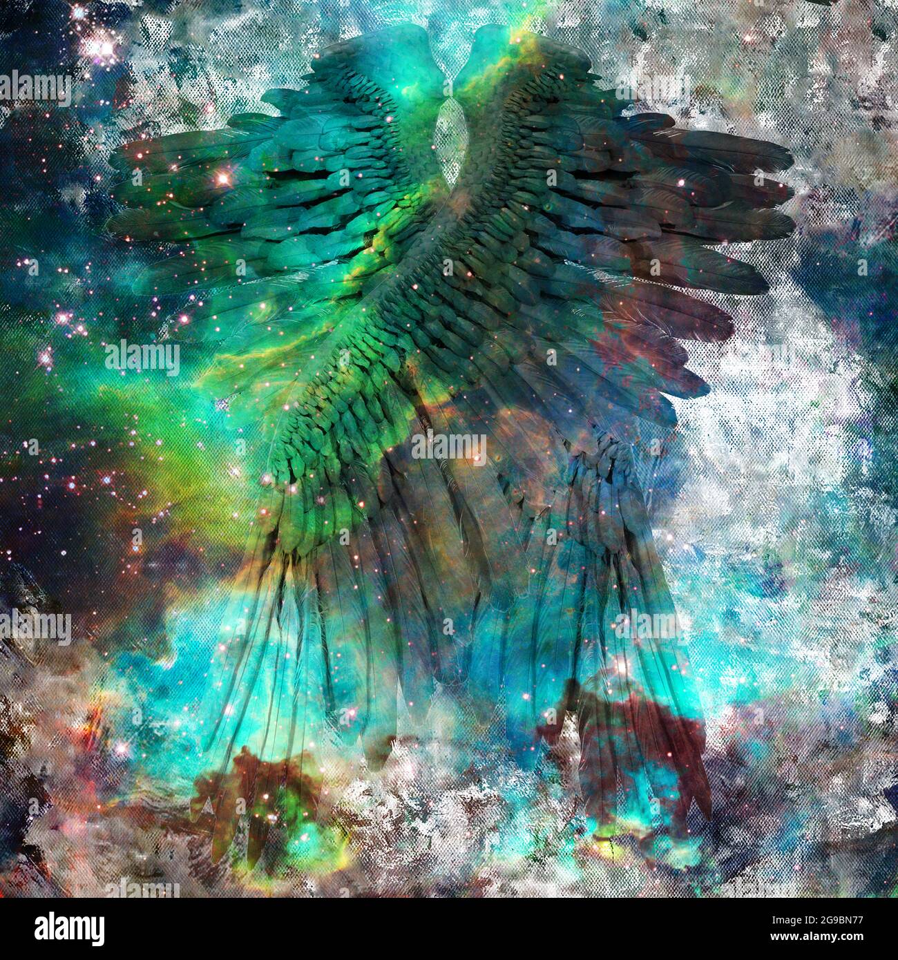 Modern dark art. Angel Wings Stock Photo - Alamy