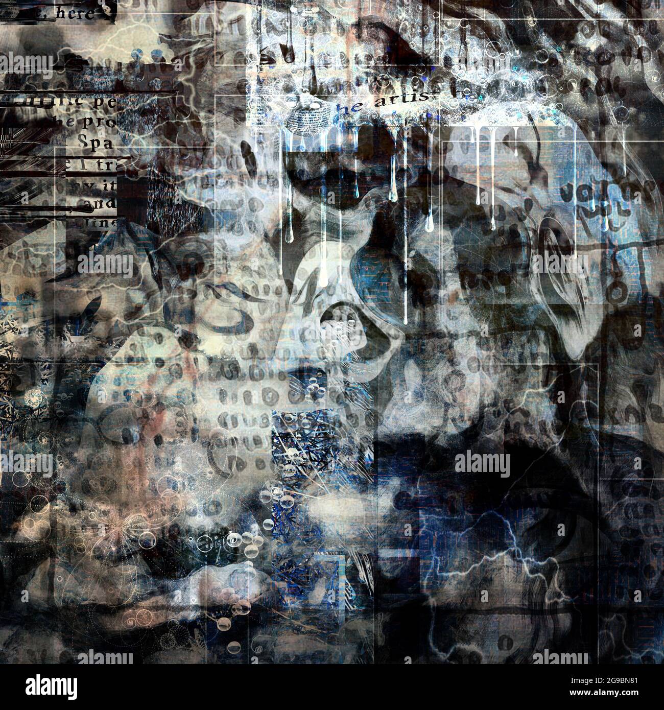 Modern abstract with mystic symbols Stock Photo - Alamy