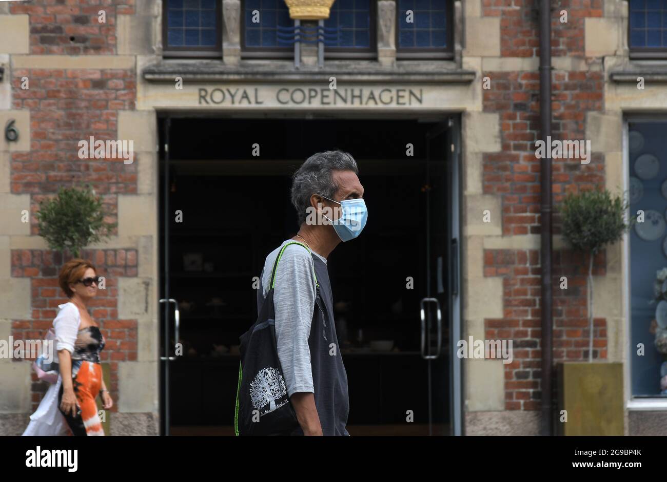 Copenhagen, Denmark., 25 July 2021, Male visitor wears face and mask ...
