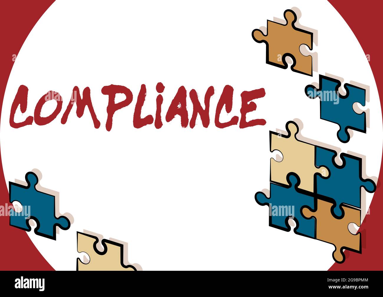 Text sign showing Compliance. Conceptual photo the action or fact of ...