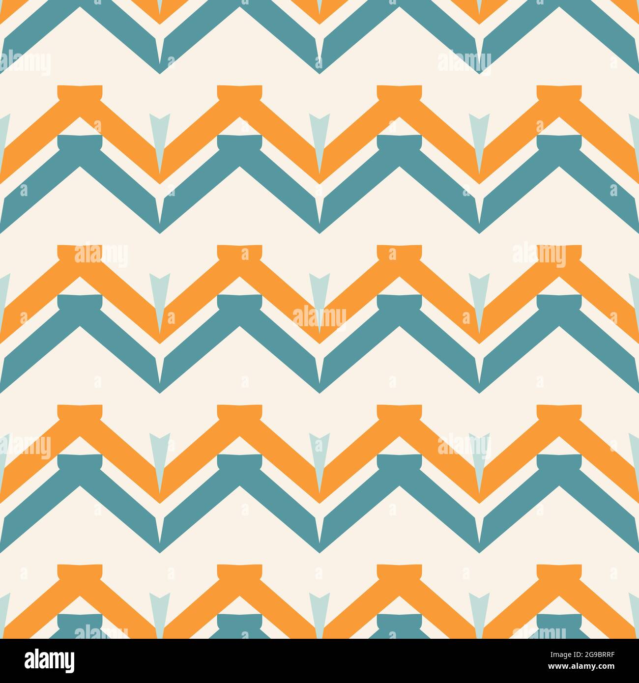 Chevron Aqua And Orange Background