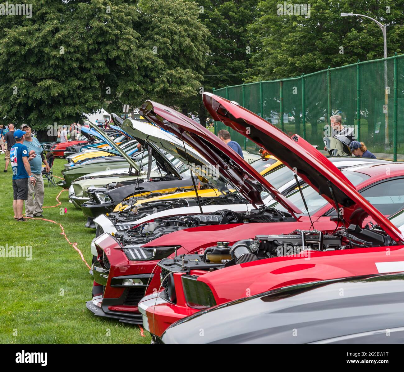 A line of Ford Mustangs on display at the Pittsburgh Vintage Grand Prix ...