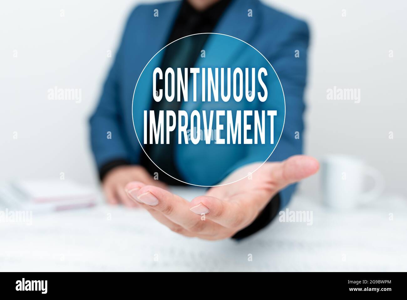 Text showing inspiration Continuous Improvement. Concept meaning making ...