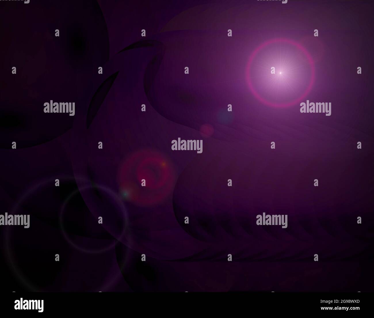 Graphic illustration of a beam of light piercing purple darkness Stock ...