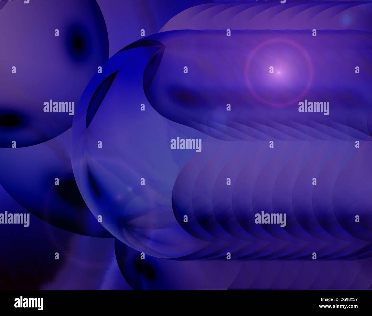 Graphic illustration of a crystal ball exploding through purple space ...