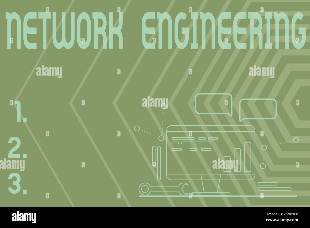 Text caption presenting Network Engineering. Word Written on ...