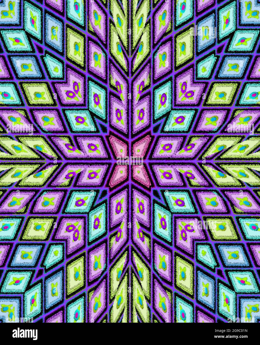 Pastel squares are decorated with tiny flowers. Squares bend and tilt ...