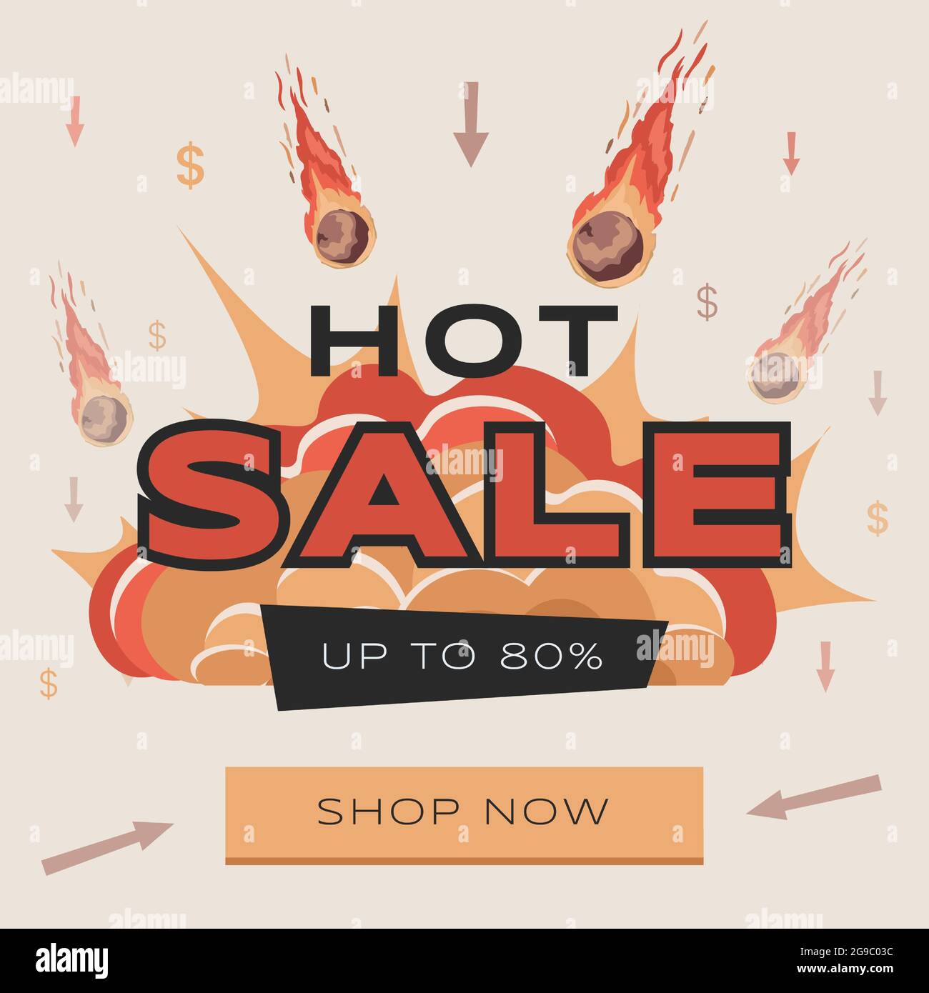 Bright and colorful Hot Sale advertisement flyer design with text ...