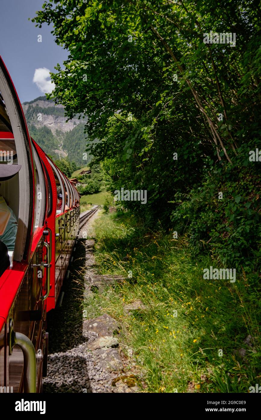 Panoramic View from the Open Windows - Train from Rothorn to Brienz ...