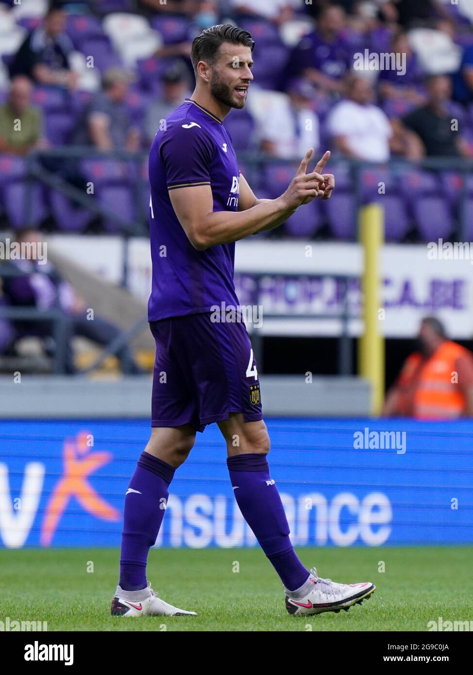 BRUSSEL, BELGIUM - JULY 25: Wesley Hoedt of Anderlecht during the ...