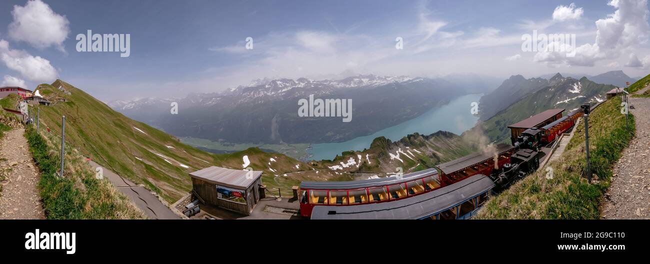 Aerial Panoramic View - Train from Rothorn to Brienz - Brienz-Rothorn ...