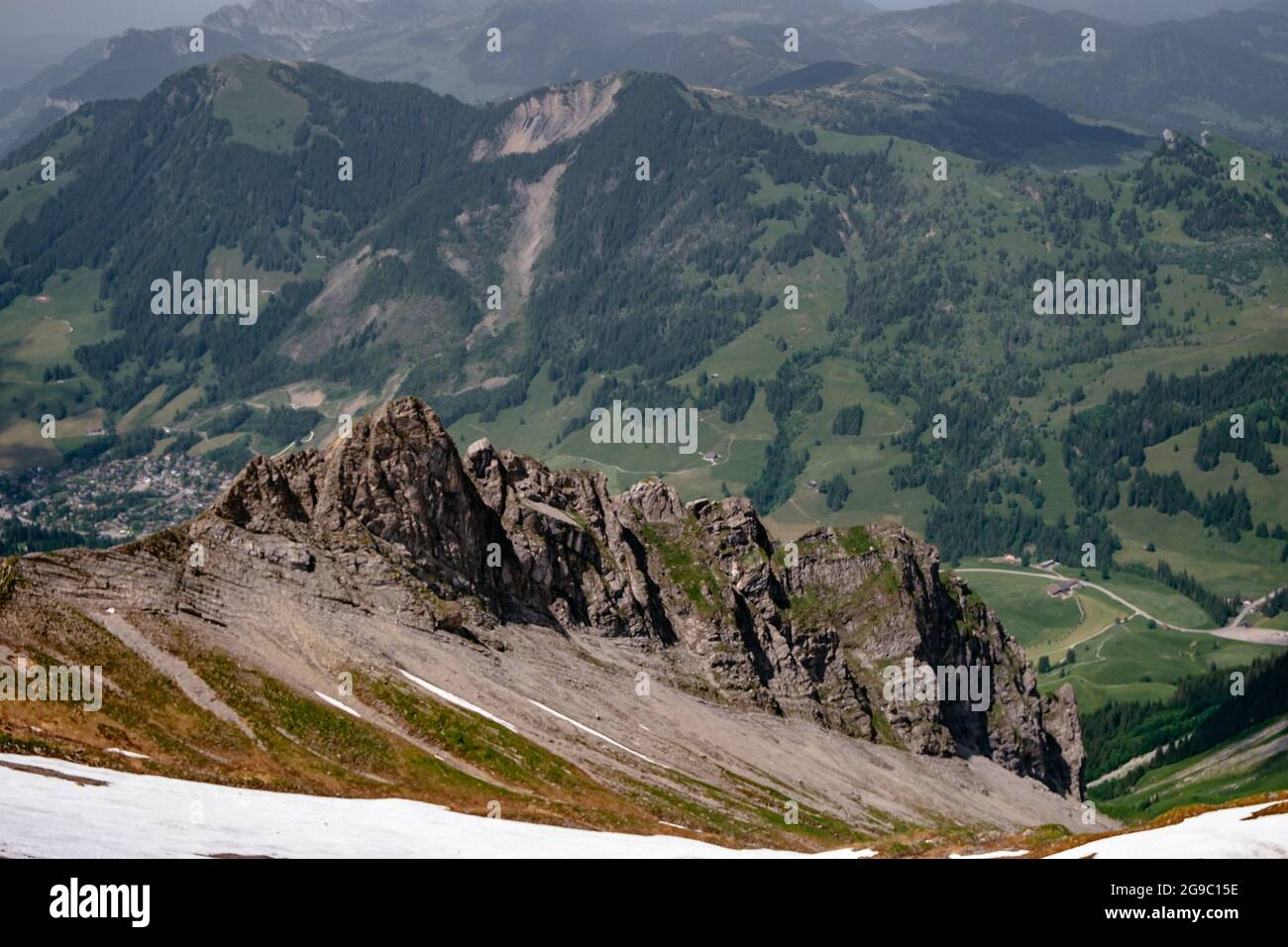 Aerial Panoramic View - Top of Mountain - Train from Rothorn to Brienz ...
