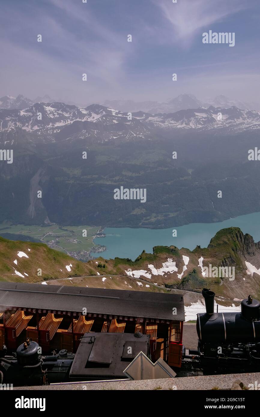 Aerial Panoramic View - Train from Rothorn to Brienz - Brienz-Rothorn ...