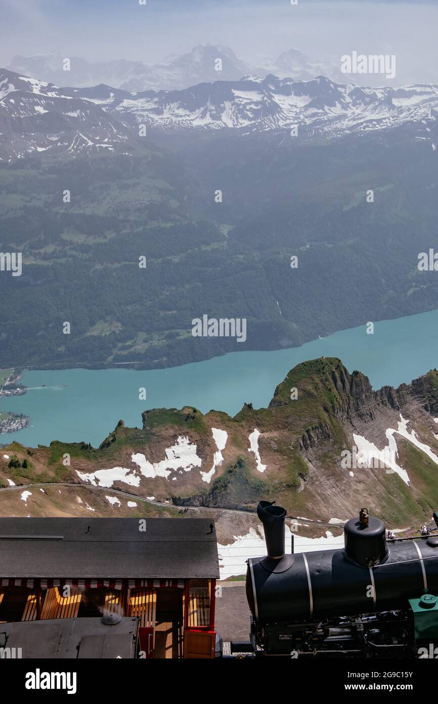Aerial Panoramic View - Train from Rothorn to Brienz - Brienz-Rothorn ...